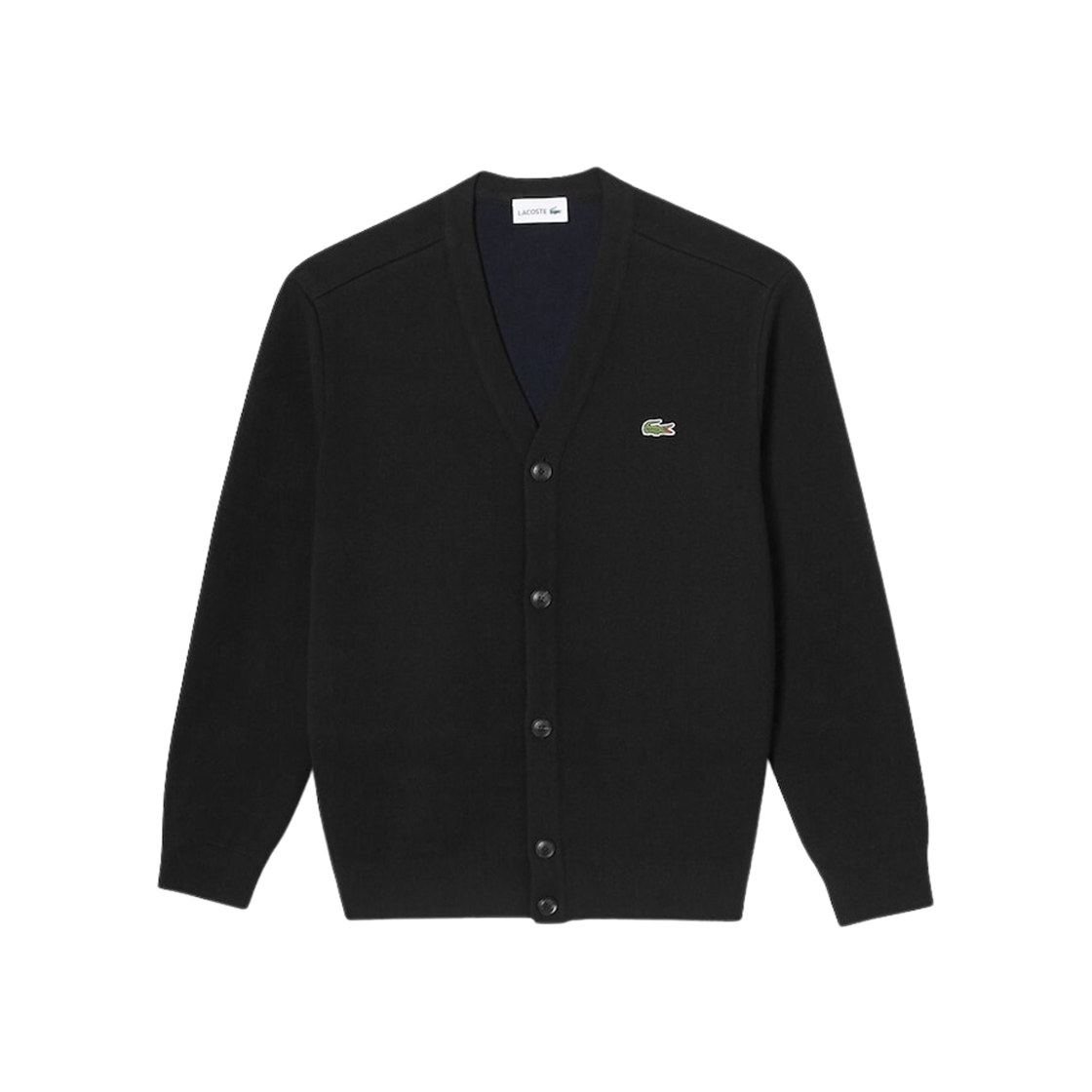 라코스테 베이직 브이넥 울 가디건 블랙 Lacoste Kream