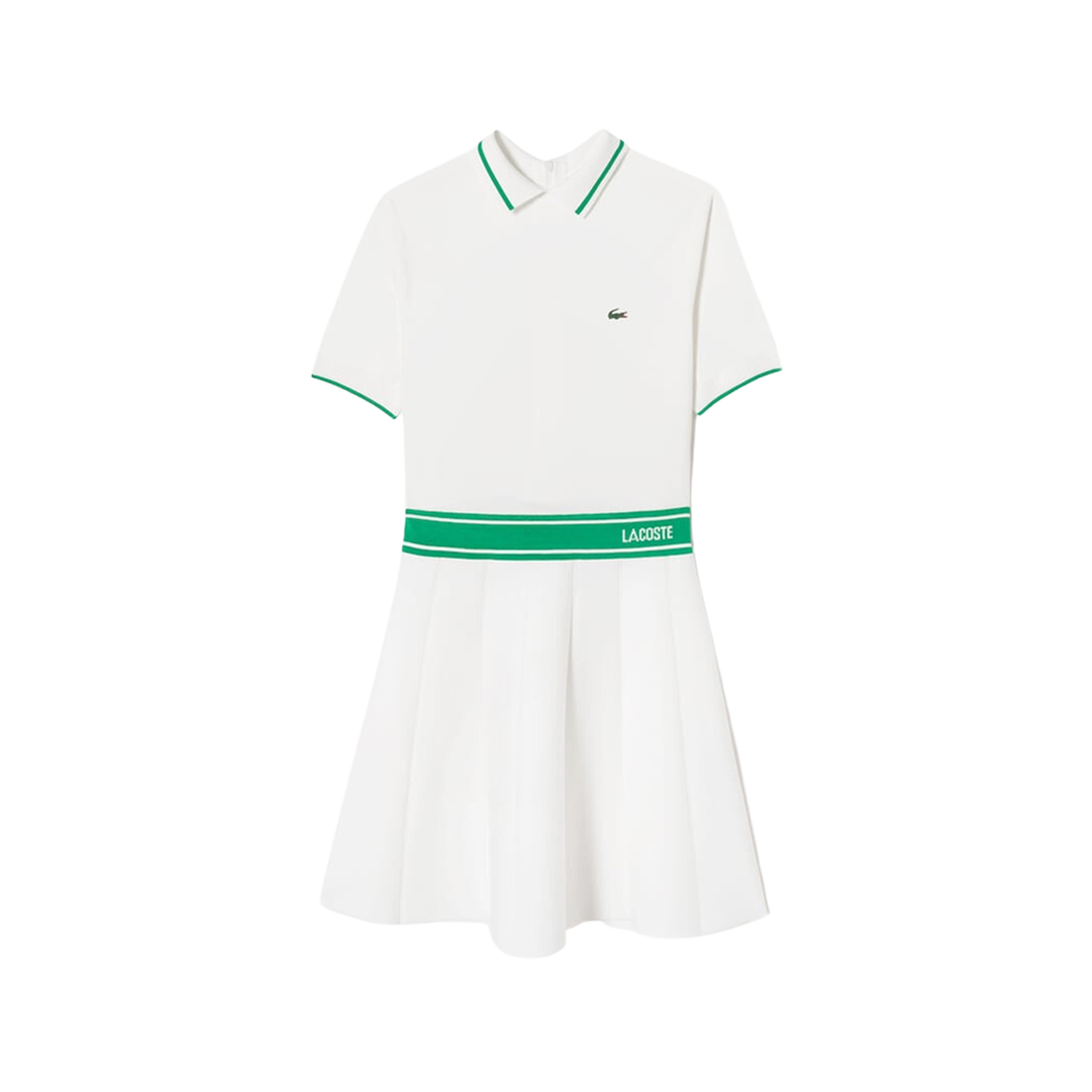 (W) 라코스테 컬러 티핑 플리츠 드레스 화이트 | Lacoste | KREAM