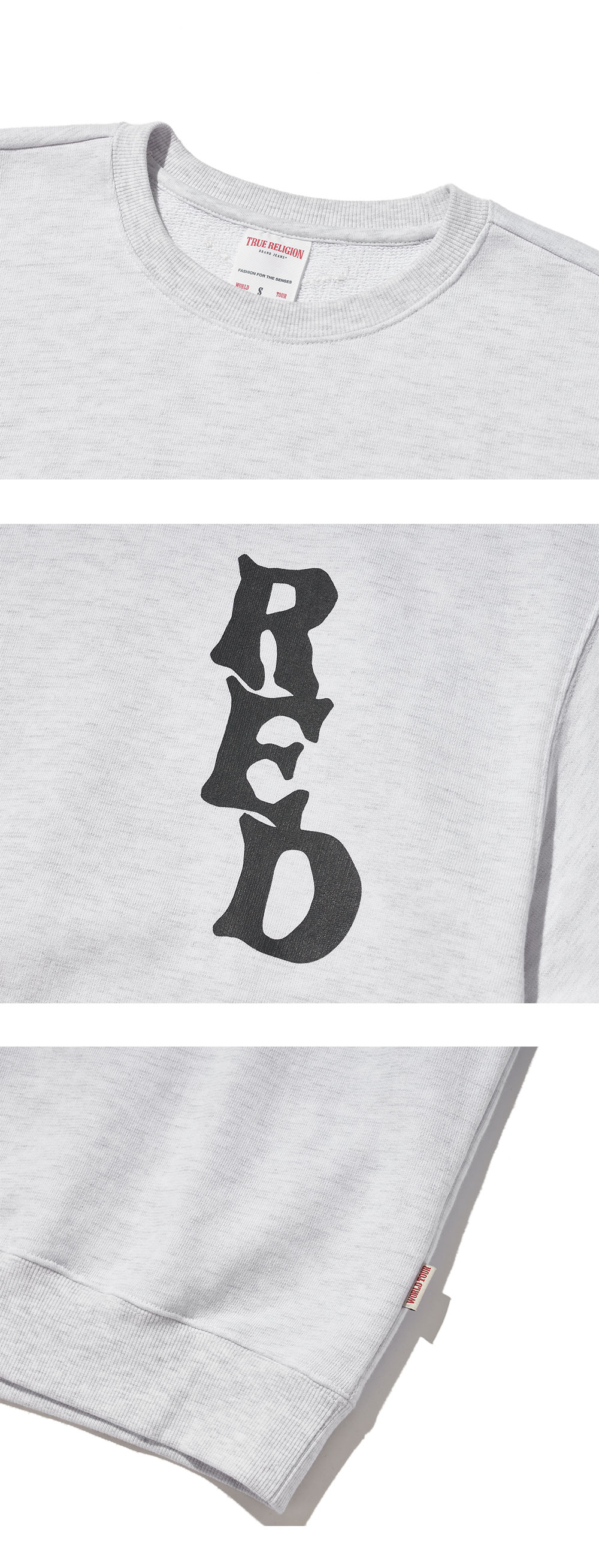 트루릴리젼 RED 크루넥 멜란지 그레이 | True Religion | KREAM