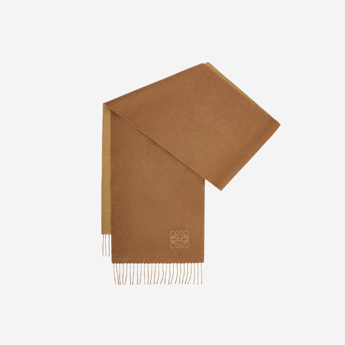 (W) 로에베 울 캐시미어 바이컬러 스카프 베이지 브라운 | Loewe | KREAM
