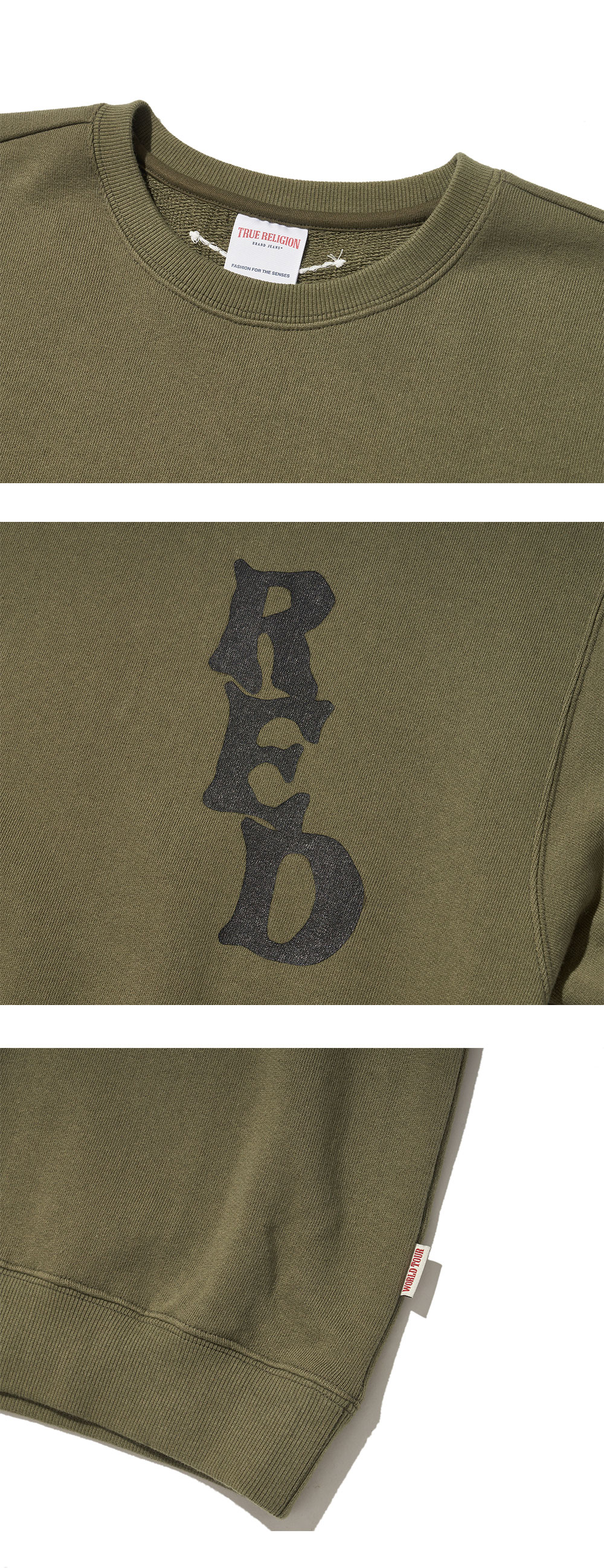 트루릴리젼 RED 크루넥 카키 | True Religion | KREAM