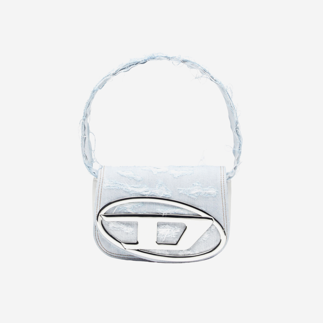 디젤 1DR 디스트로이드 데님 숄더백 블루 화이트 | Diesel | KREAM