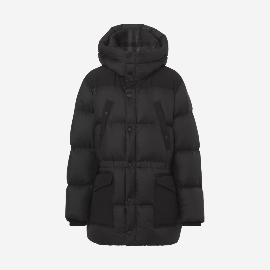 버버리 로고 아플리케 나일론 퍼퍼 코트 블랙 Burberry Kream