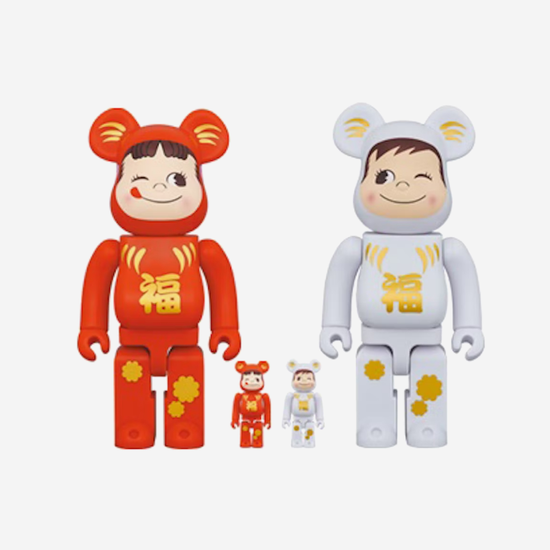 베어브릭 다루마 페코짱 & 포코짱 2 팩 100% & 400% 세트 | Bearbrick | KREAM
