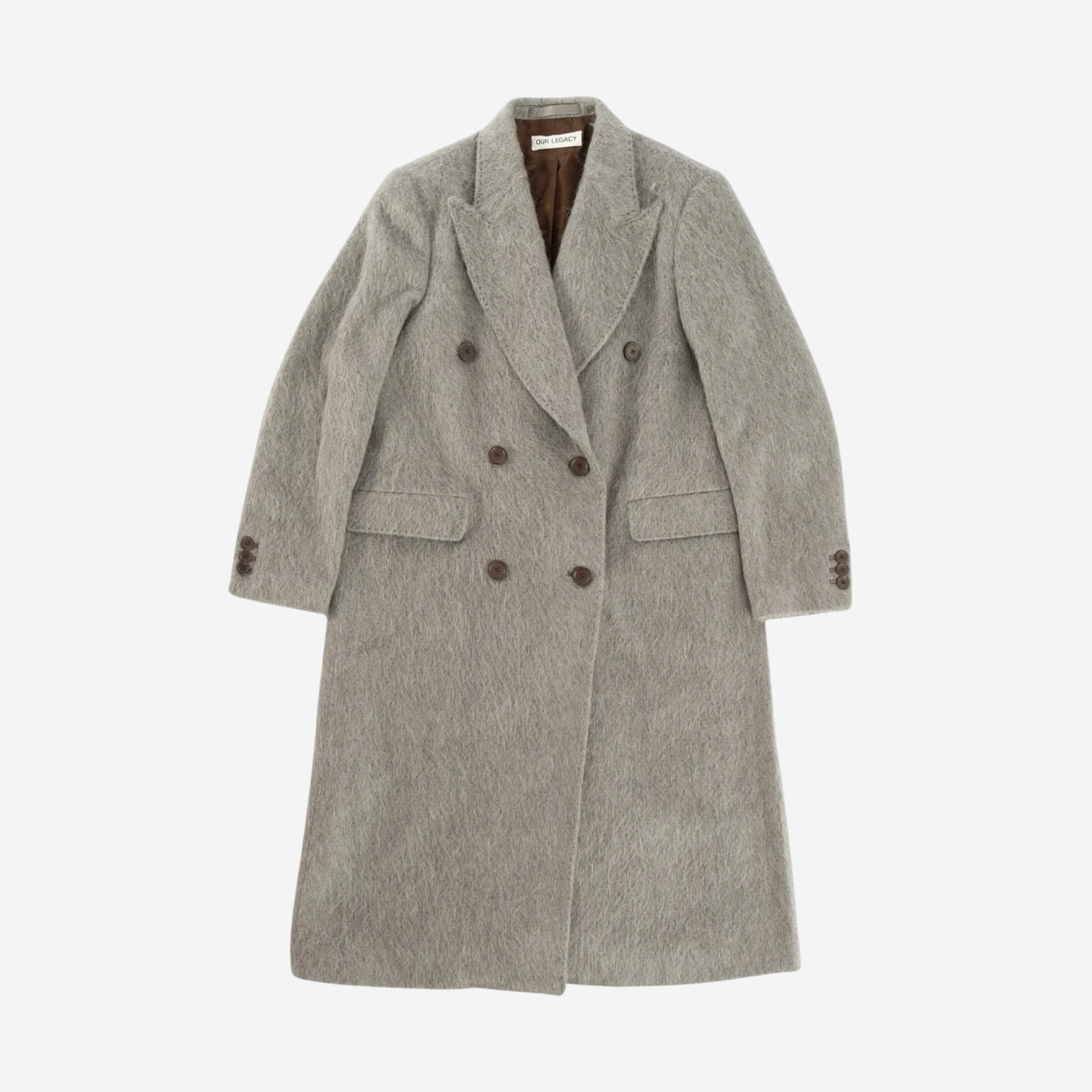 (W) 아워레가시 DB 코트 위시카 그레이 헤어리 알파카 | Our Legacy | KREAM