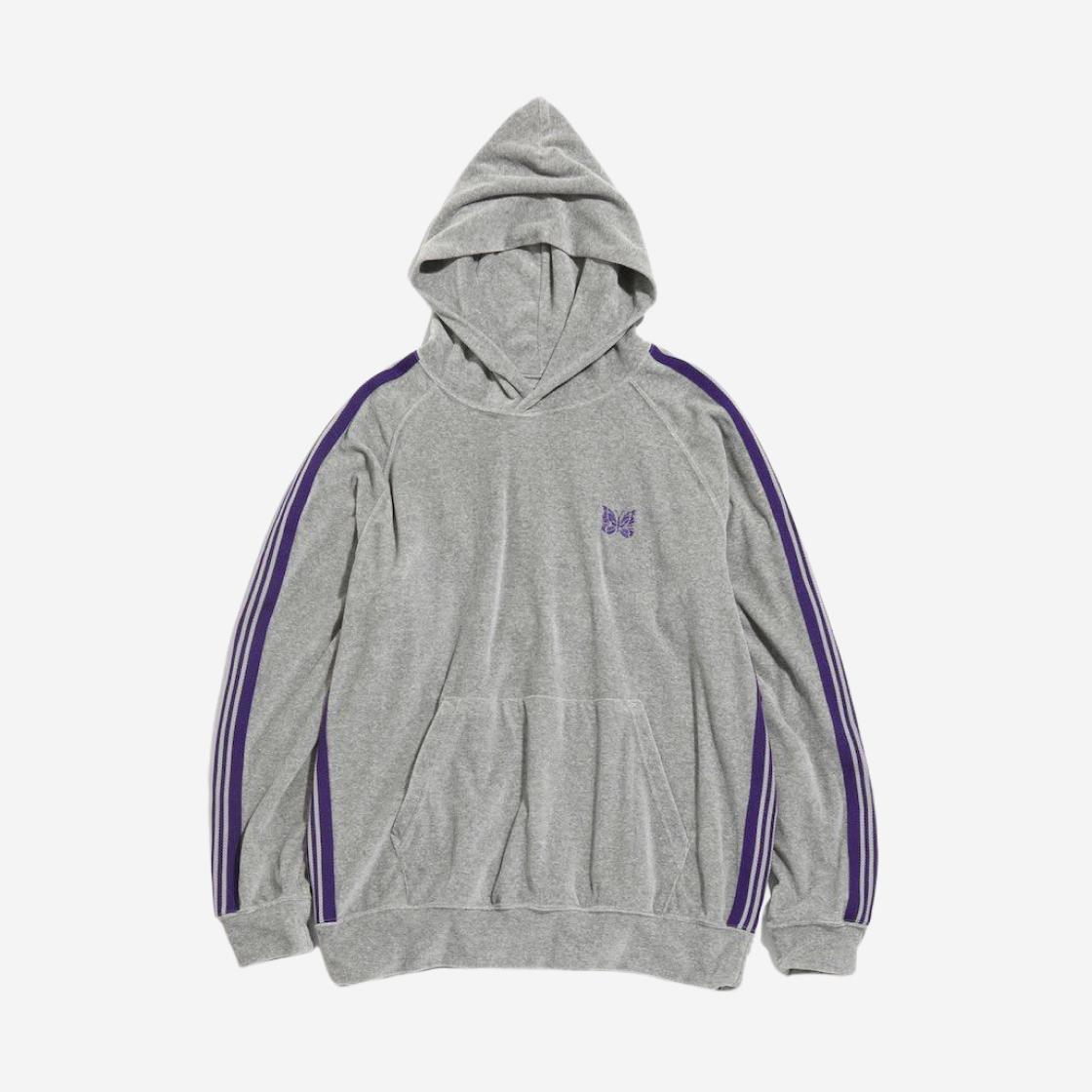니들스 트랙 후드 벨루어 헤더 그레이 | Needles | KREAM