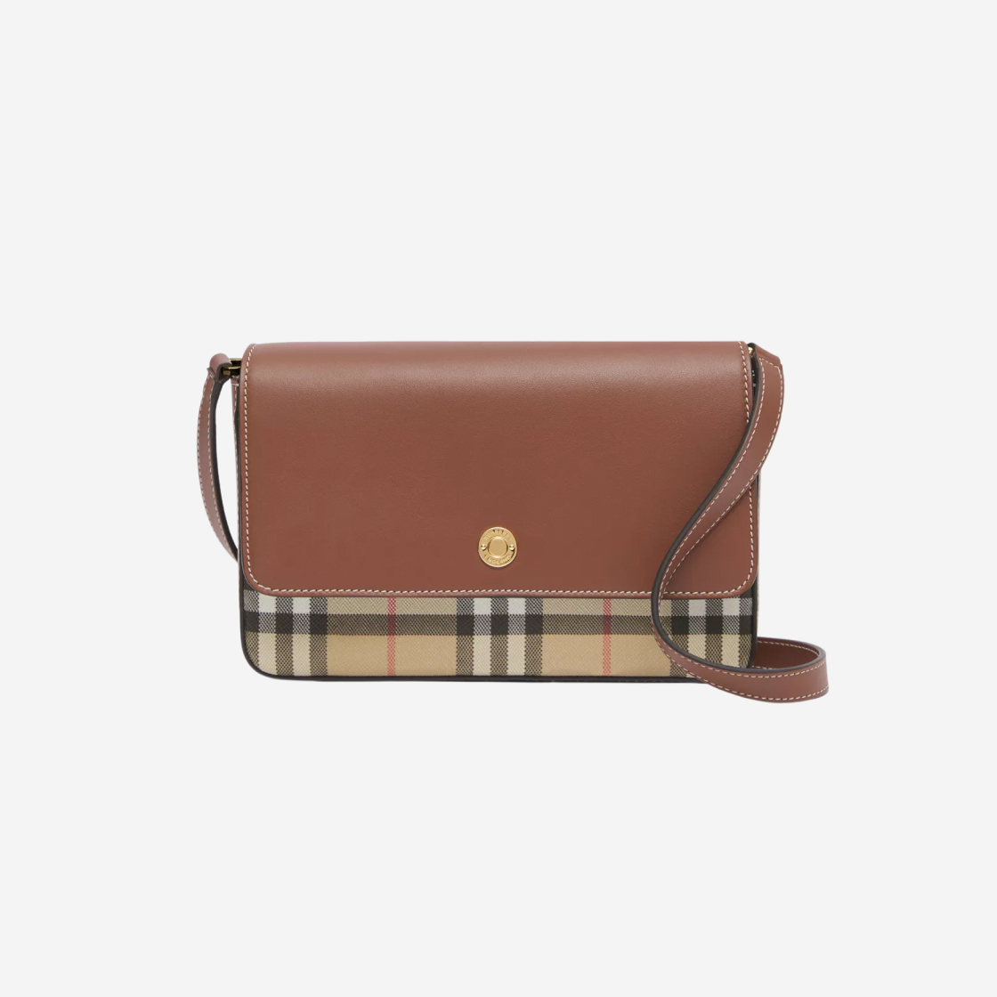 버버리 빈티지 체크 레더 페니백 아카이브 베이지 탄 Burberry Kream