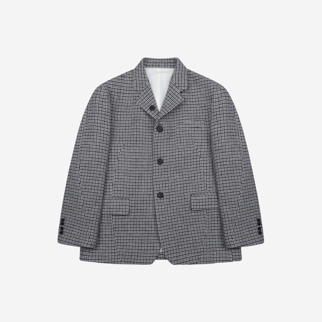 에스티유 커브드 체크 블레이져 그레이 | STU | KREAM