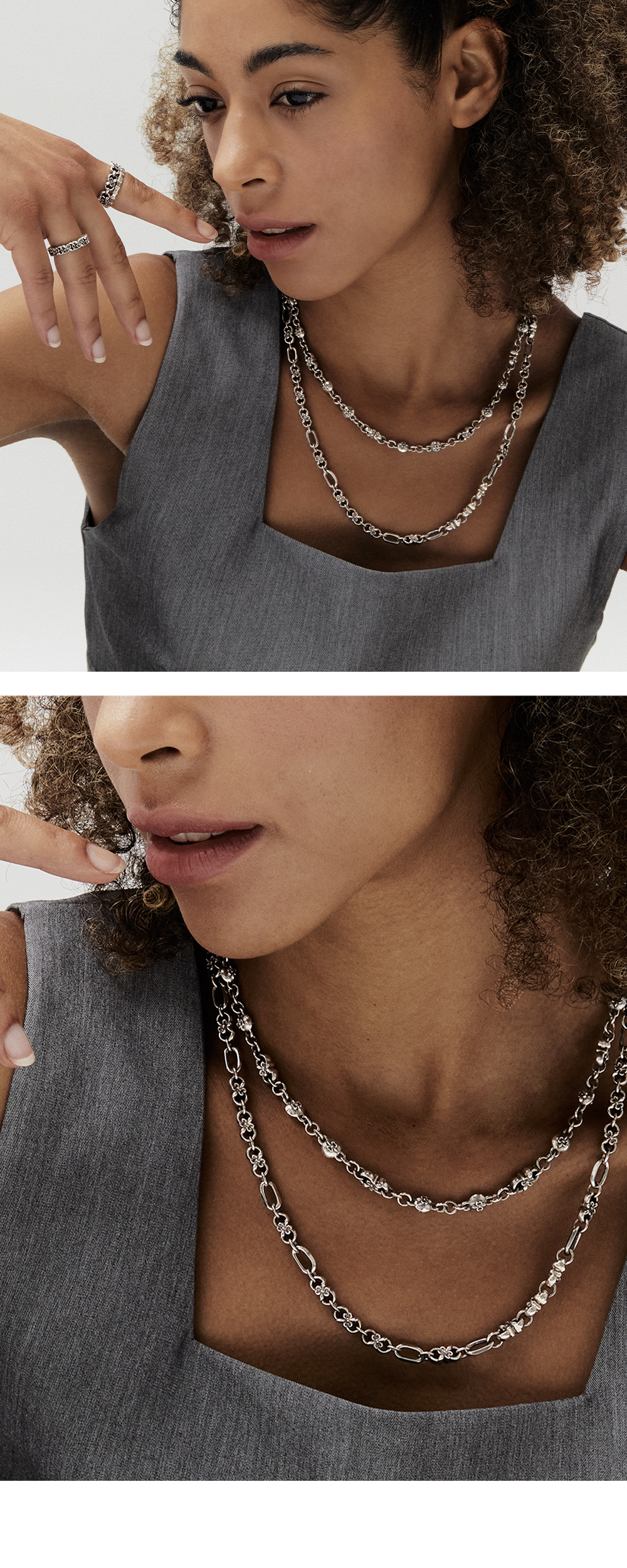 스쿠도 플라워 체인 네클리스 3x1 | SCUDO | KREAM