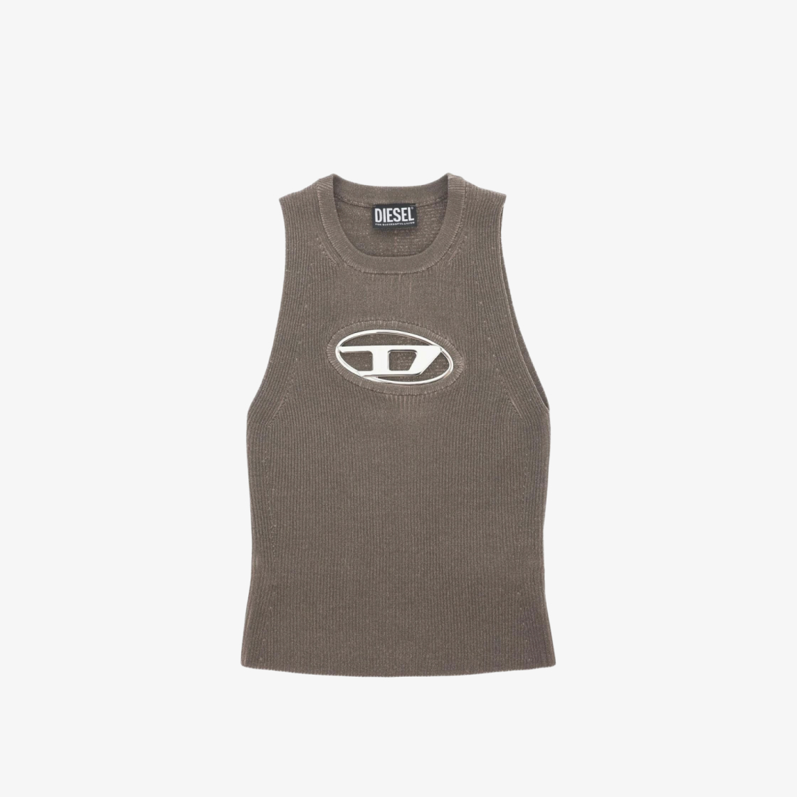 (W) 디젤 M-오네르바-탑 로고 플라크 컷아웃 니트 탑 브라운 | Diesel | KREAM