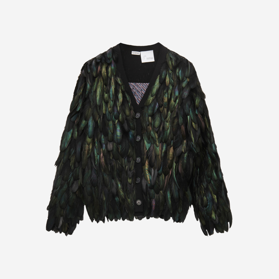 로에베 x 하울의 움직이는 성 가디건 울 앤 페더 블랙 | Loewe | KREAM