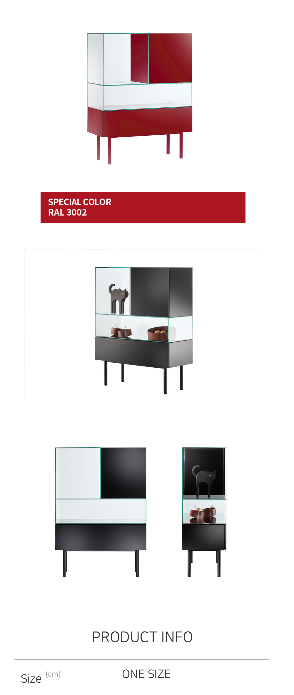 텍타 S4-2 디스플레이 캐비넷 레드 | Tecta | KREAM