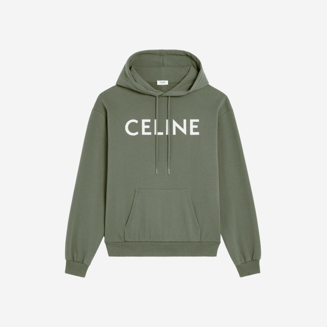 셀린느 코튼 플리스 루즈 후드 카키 오프 화이트 | Celine | KREAM