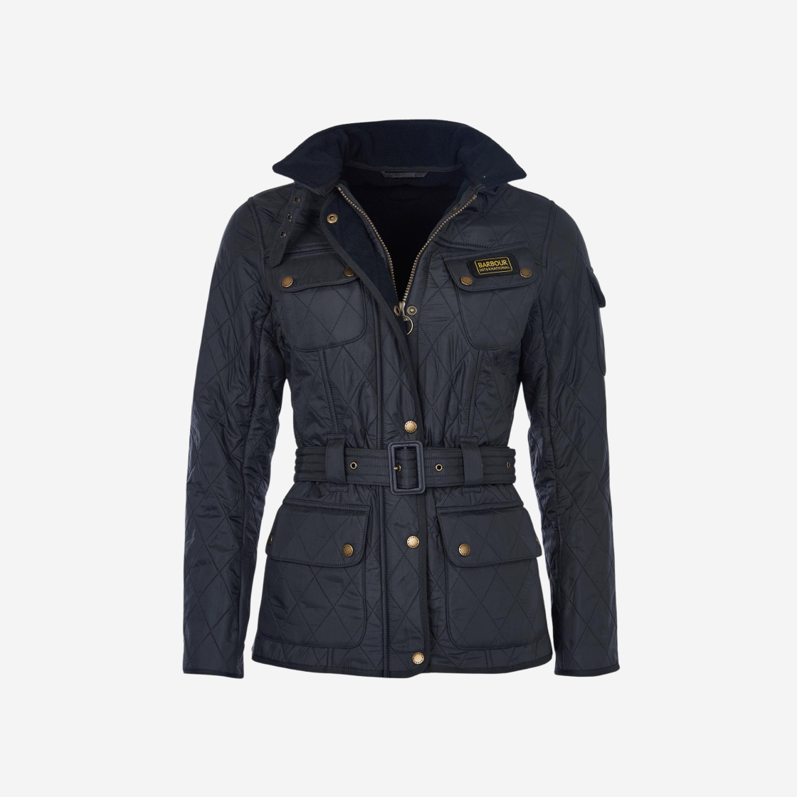 (W) 바버 인터네셔널 폴라퀼트 자켓 네이비 | Barbour | KREAM