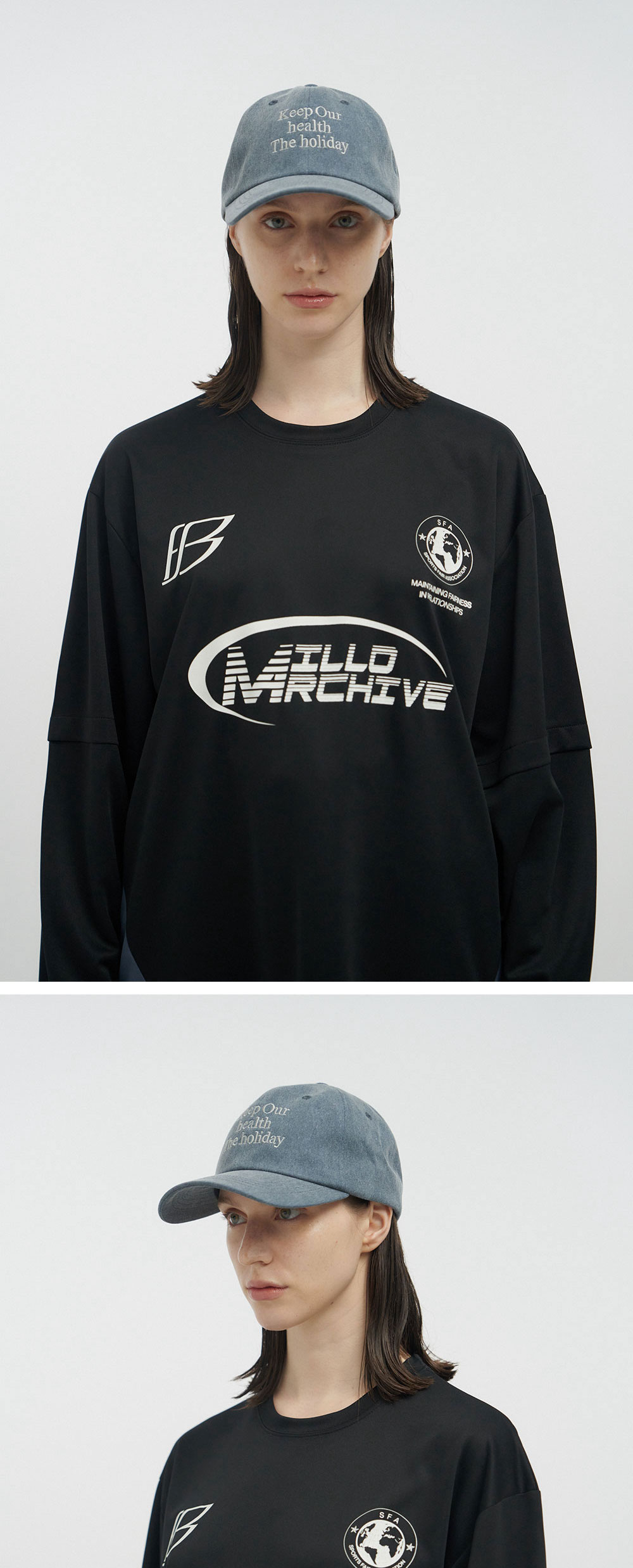 밀로 아카이브 홀리데이 시그니쳐 볼캡 스톤 블루 | Millo Archive | KREAM