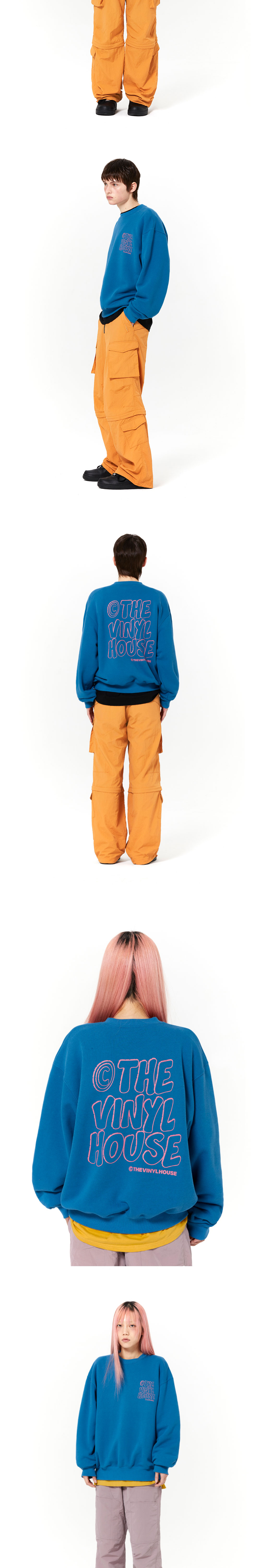 더바이닐하우스 라인 로고 스웨트셔츠 라이트 블루 | Thevinylhouse | KREAM