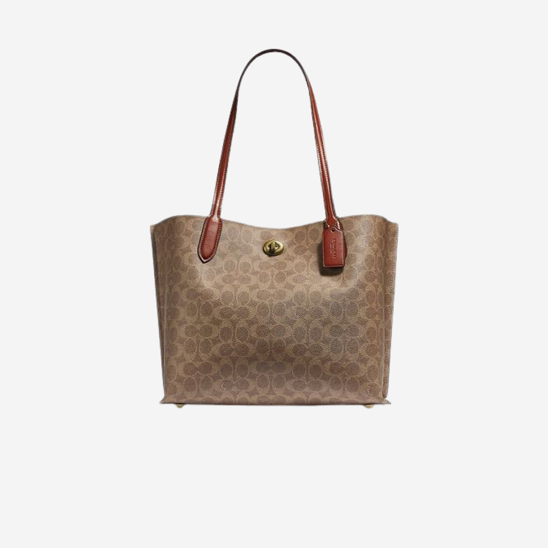 코치 윌로우 토트백 시그니쳐 캔버스 탄 러스트 | Coach | KREAM