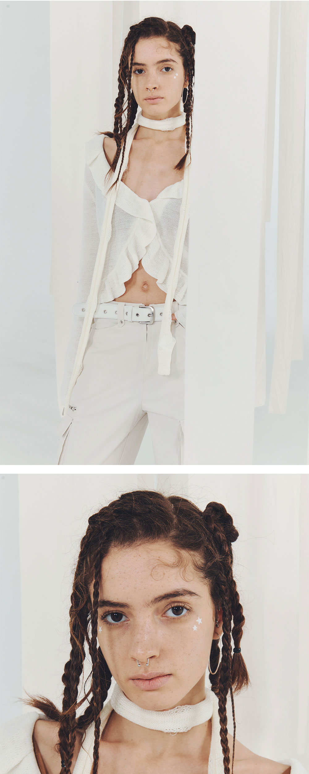 세릭 우먼 펜던트 니트 머플러 크림 | CERRIC | KREAM