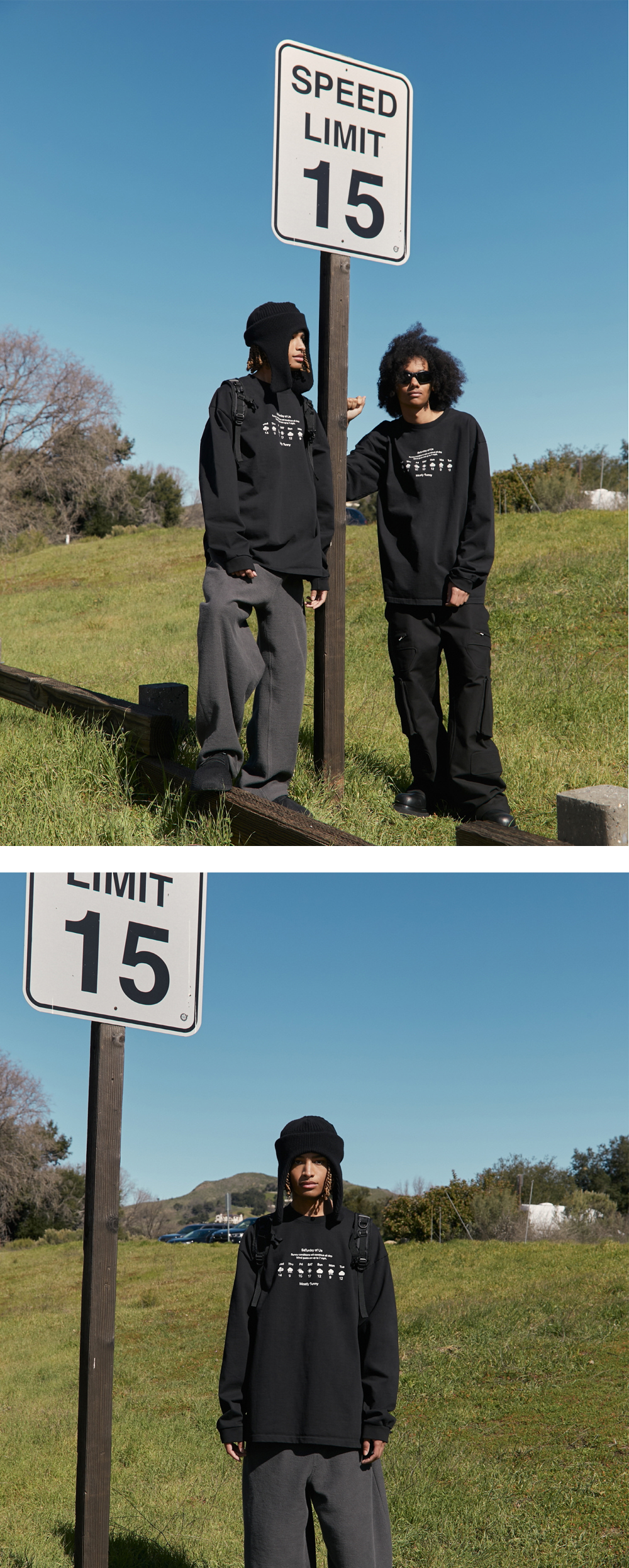 에스티유 웨더 사인 롱슬리브 블랙 | STU | KREAM