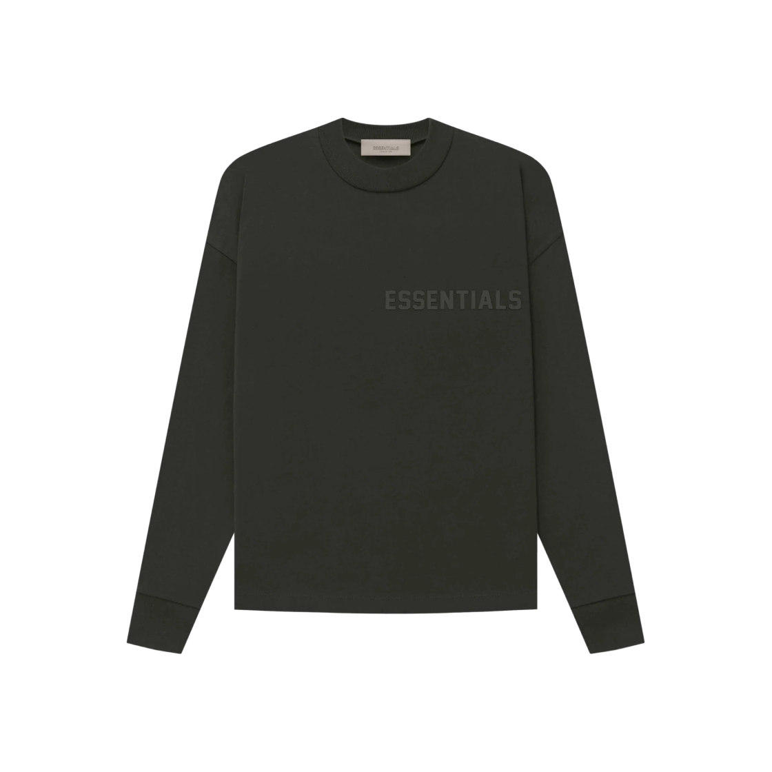 에센셜 롱슬리브 티셔츠 오프 블랙 - 23SS | Essentials | KREAM