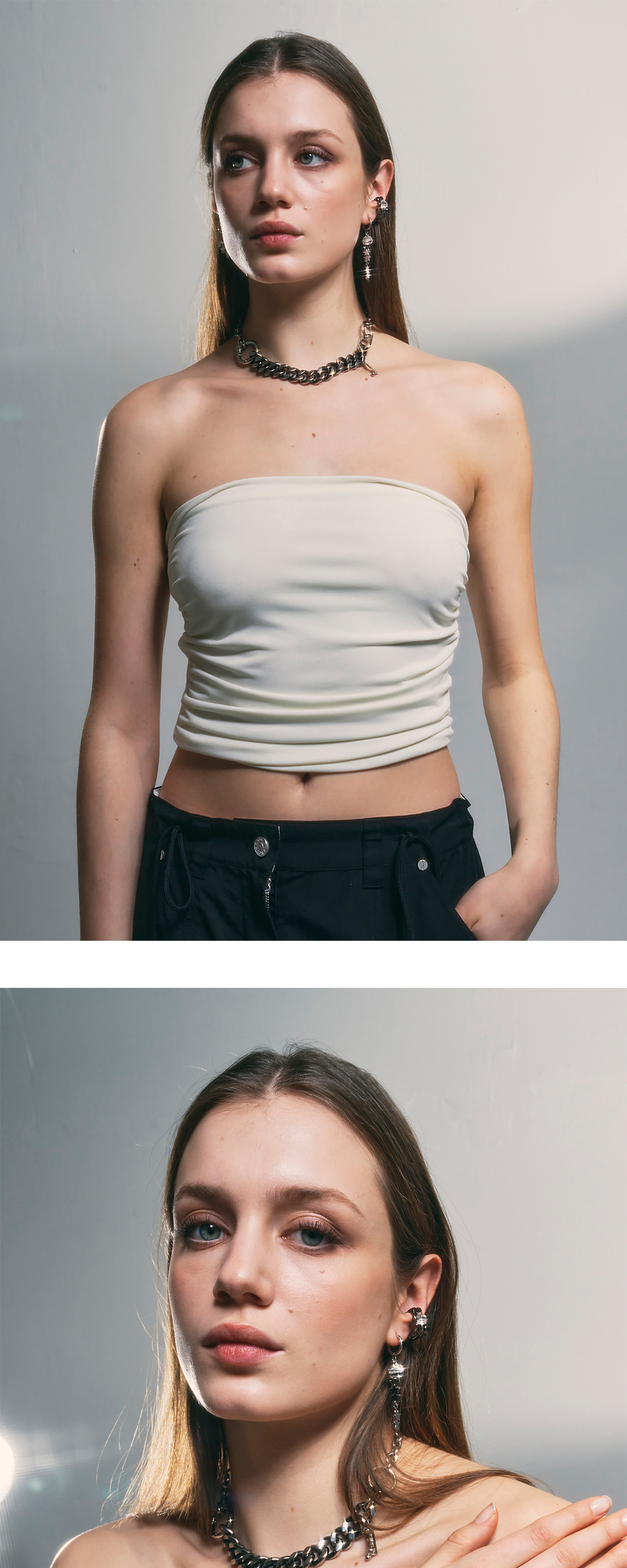 센티멍 넘버 317 지오메트리 하트 이어커프 블랙 | SENTIMENTS | KREAM