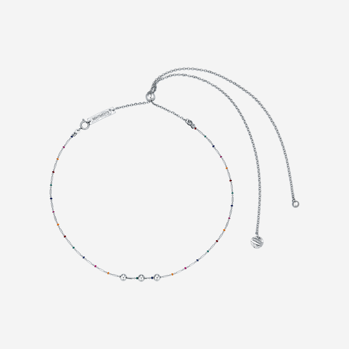 센티멍 넘버 338 파티 컬러드 네클리스 실버 | SENTIMENTS | KREAM