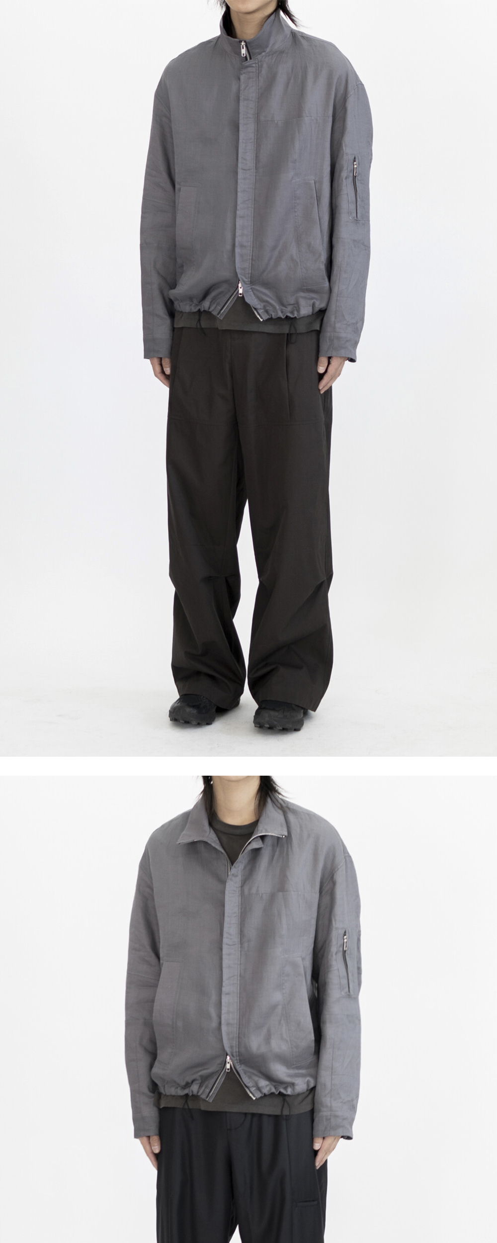 폴리테루 라미 파카 퍼플 그레이 | Polyteru | KREAM