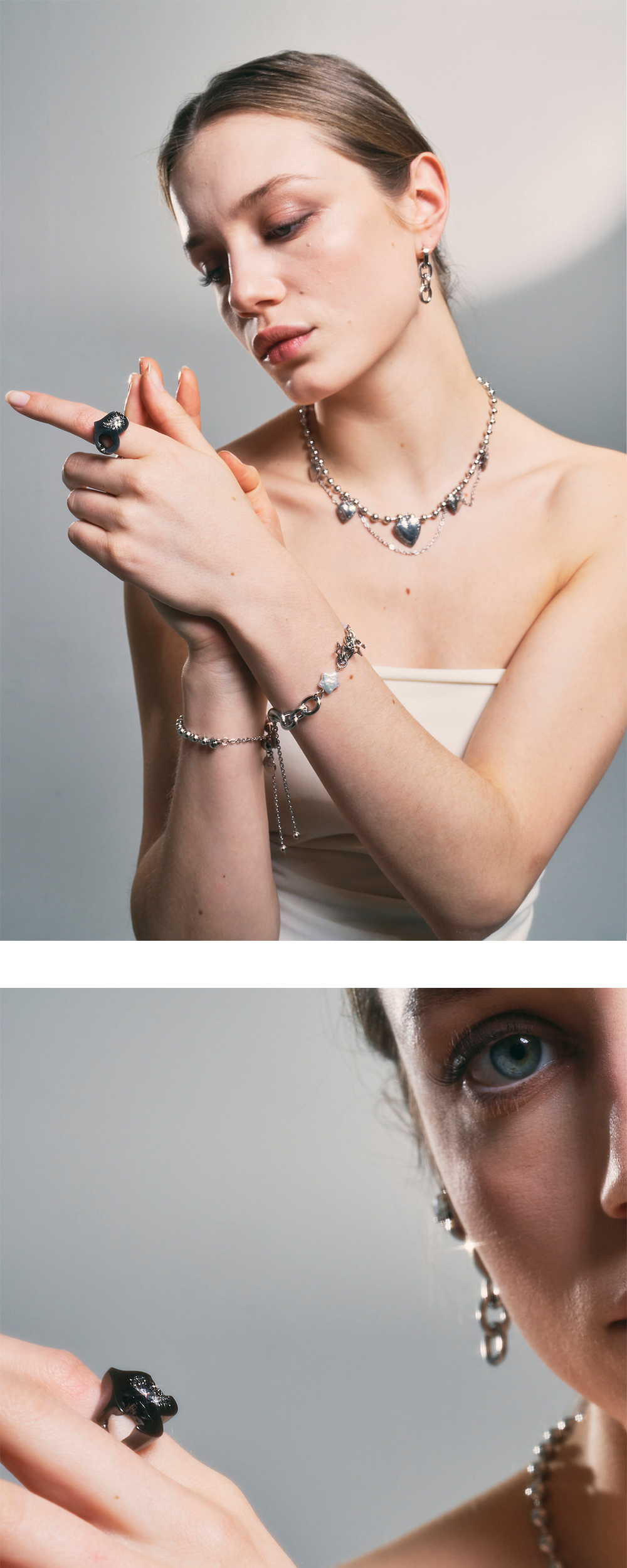 센티멍 넘버 307 하트 메테오 링 블랙 | SENTIMENTS | KREAM