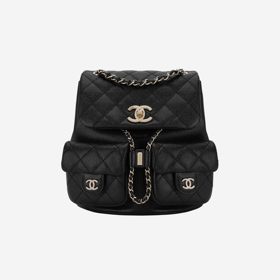 샤넬 백팩 그레인드 샤이니 카프스킨 & 골드 메탈 블랙 | Chanel | KREAM