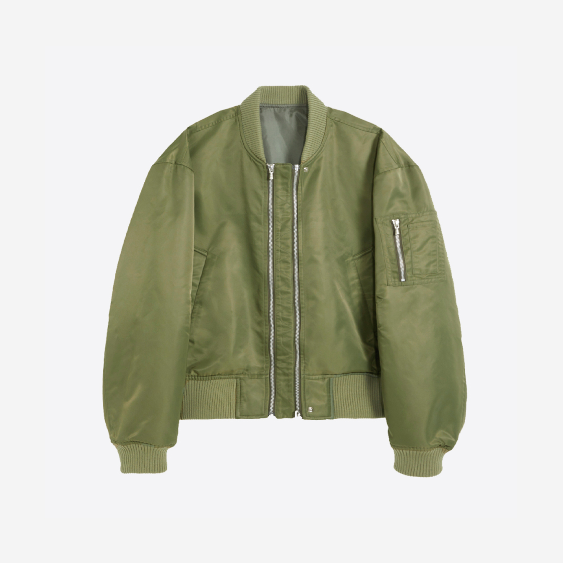 에스티유 더블 웨이 숏 봄버 카키 | STU | KREAM