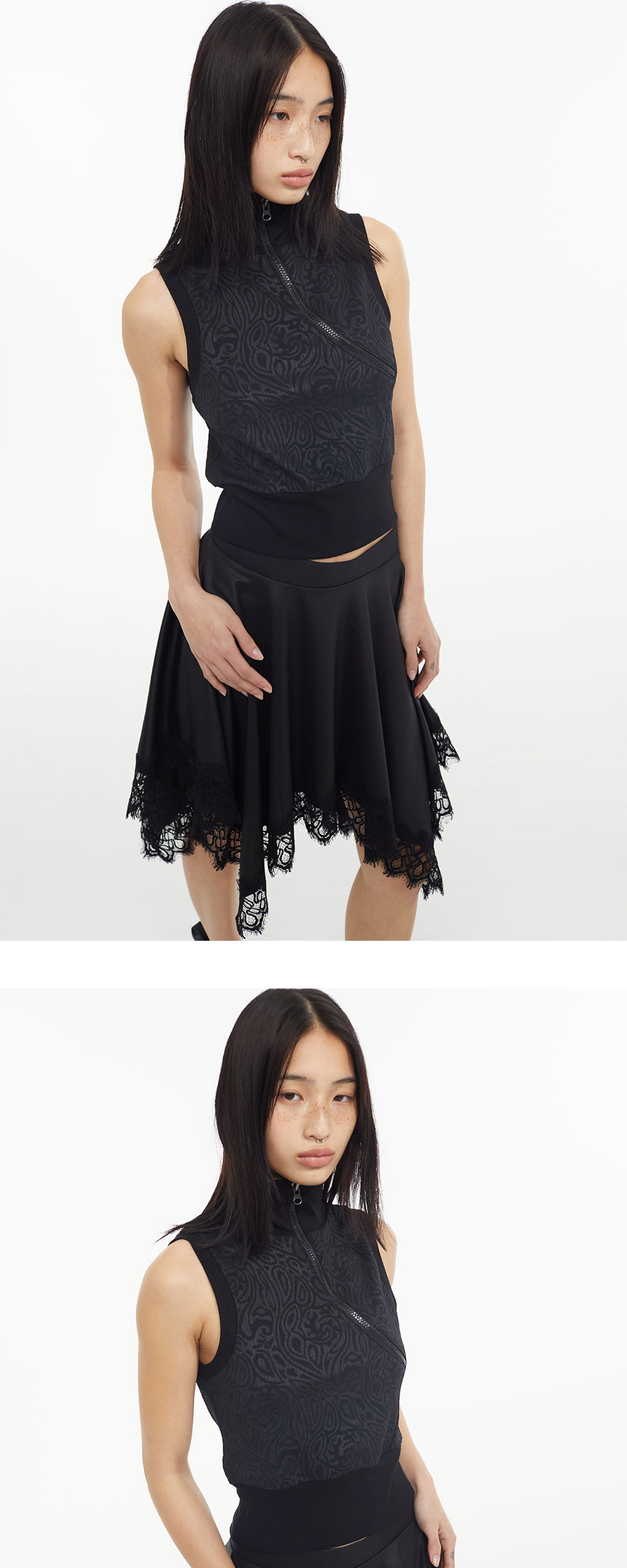 쿄 다이아그놀 카라 집 베스트 블랙 | KYO | KREAM