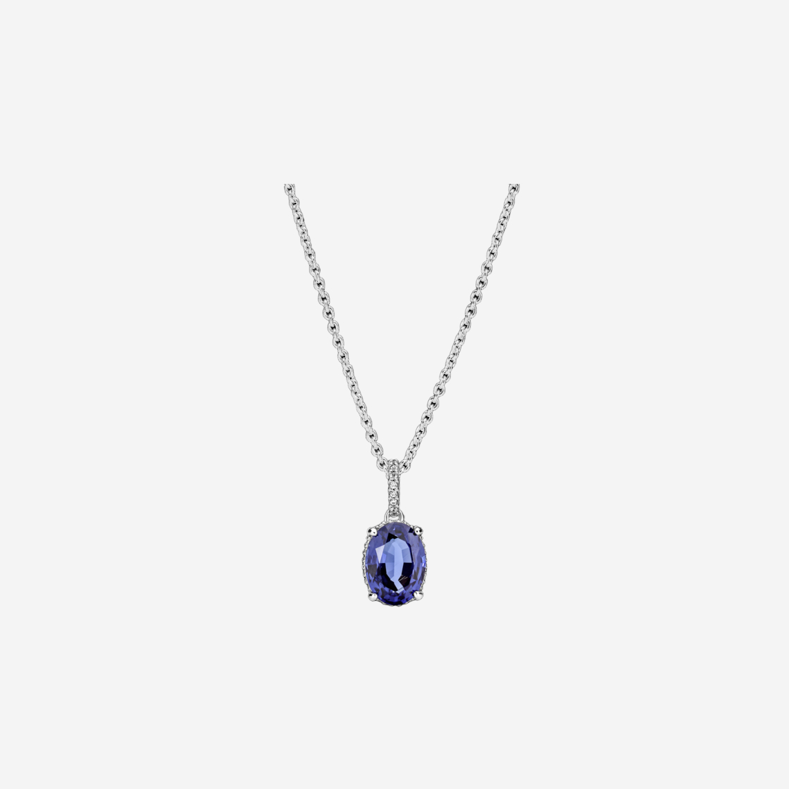 (W) 판도라 스파클링 스테이트먼트 헤일로 펜던트 네클리스 스털링 실버 블루 | Pandora | KREAM