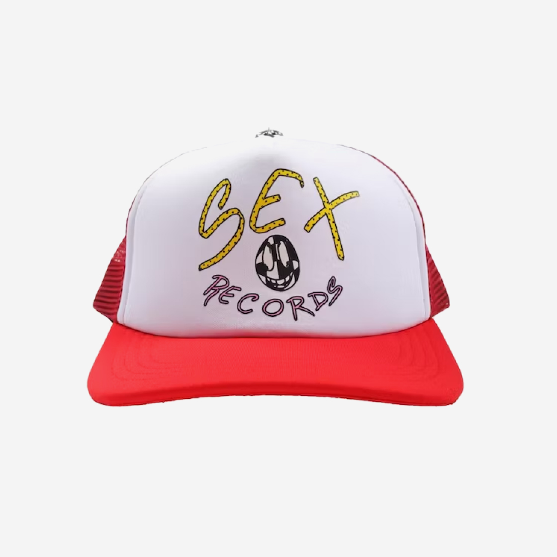 크롬하츠 매티 보이 섹스 레코드 로고 트러커햇 레드 화이트 | Chrome Hearts | KREAM