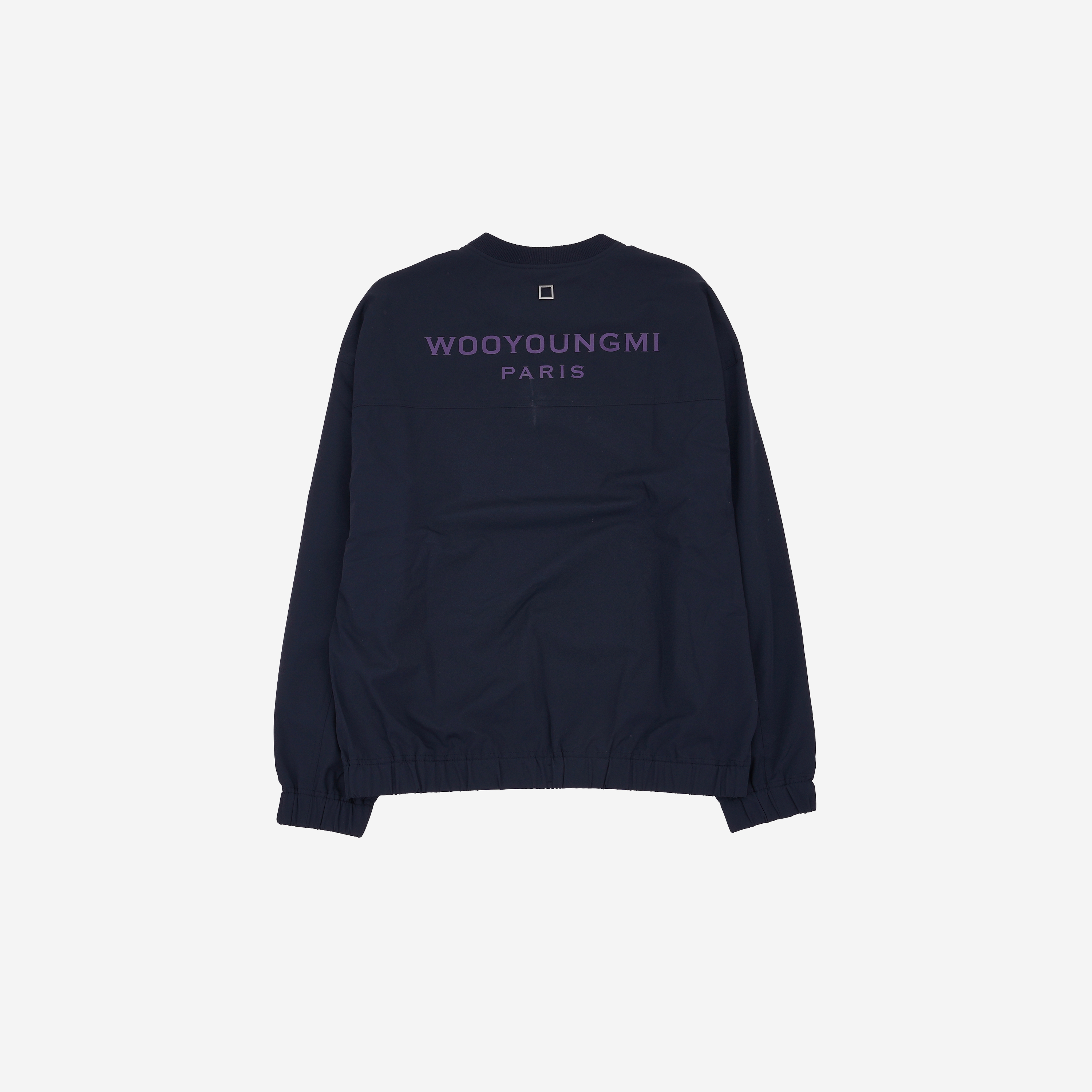 우영미 나일론 스트링 롱슬리브 백로고 티셔츠 네이비 - 23SS | KREAM