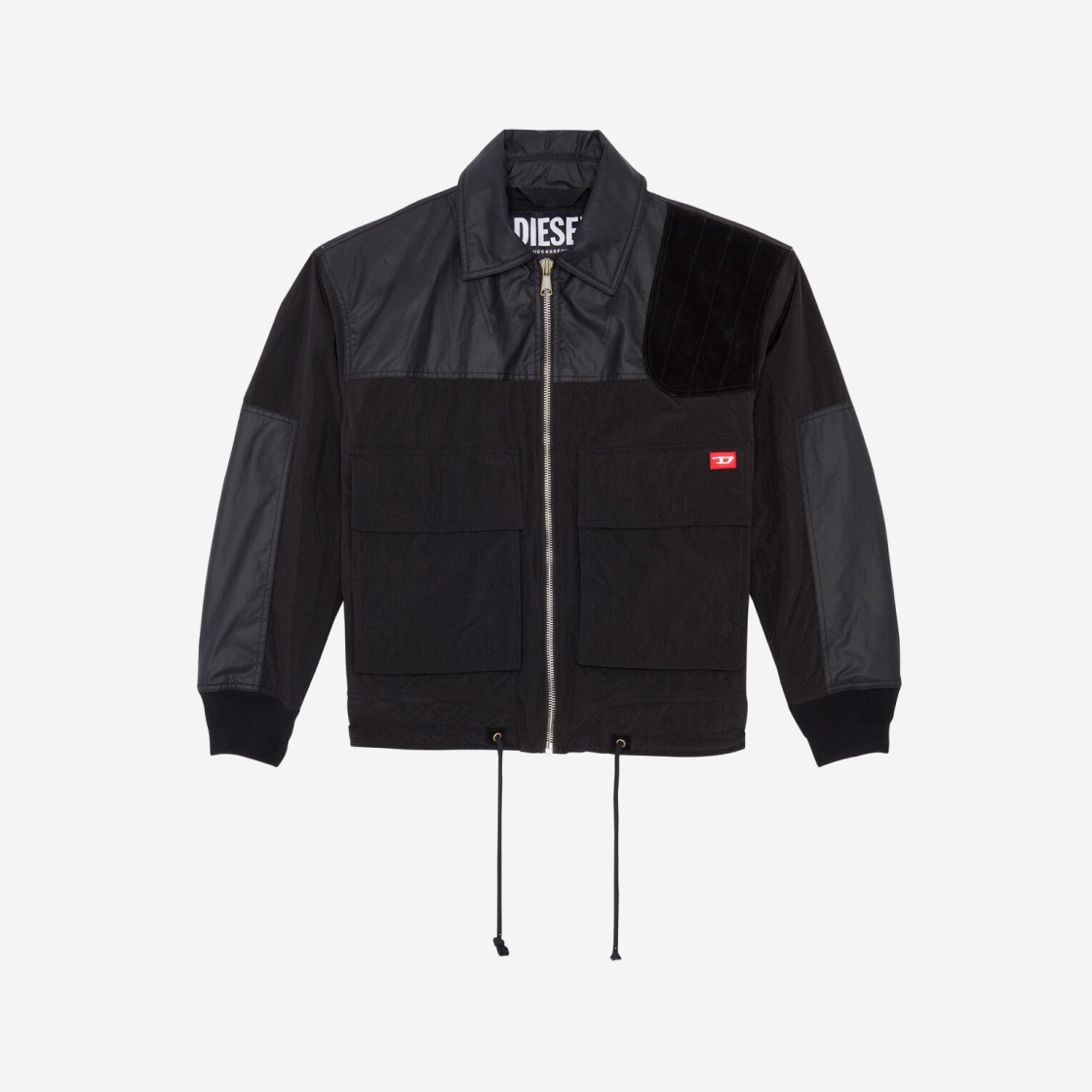 디젤 J-Tech 나일론 엔 레더 패널 자켓 블랙 | Diesel | KREAM