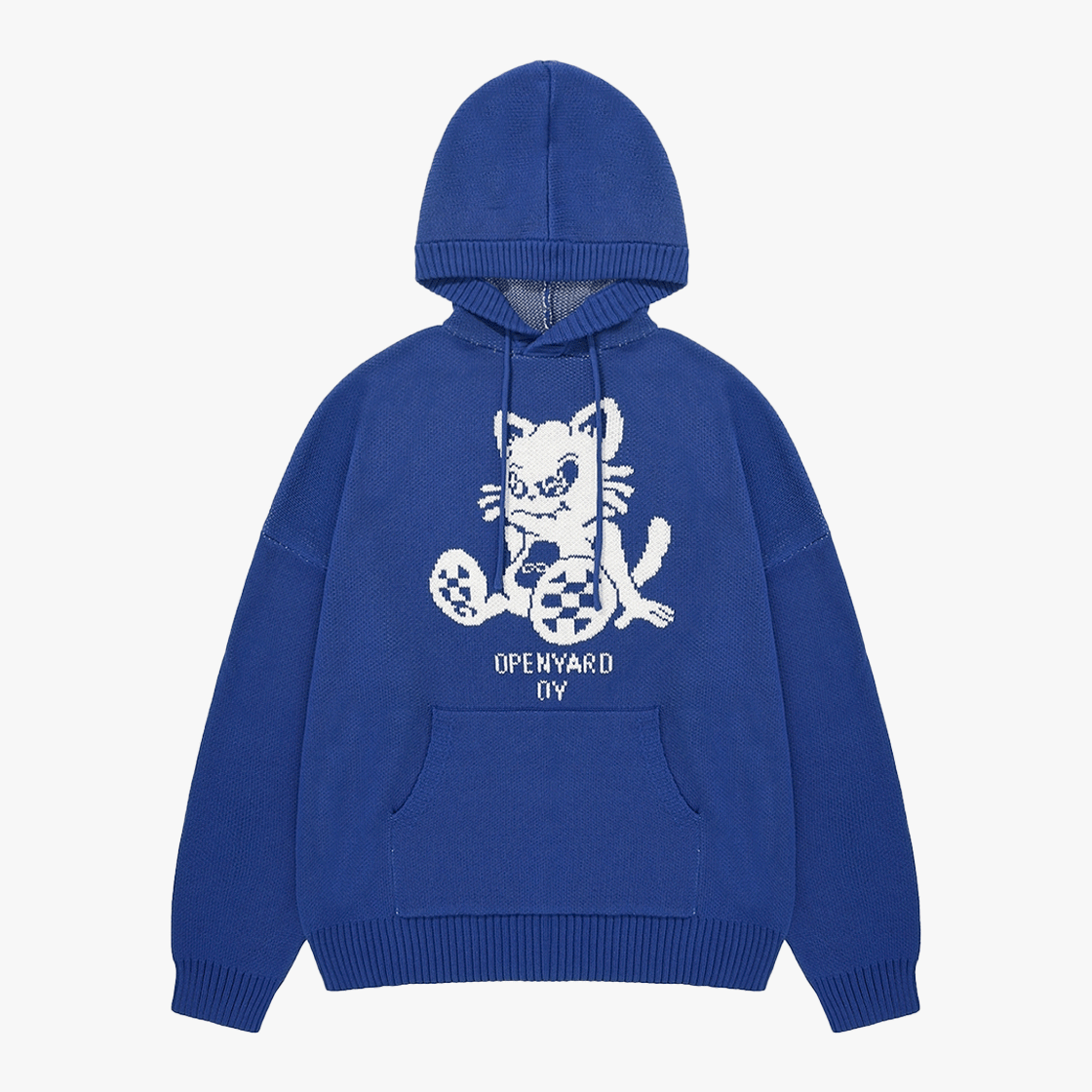 오와이 블랙 캣 니트 후드 블루 | OY | KREAM