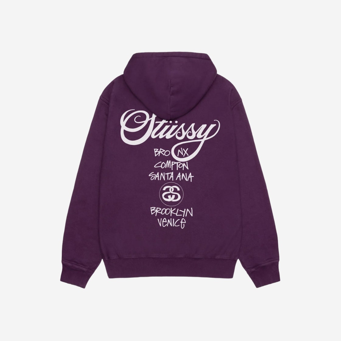 스투시 월드투어 후드 피그먼트 다이드 퍼플 | Stussy | KREAM
