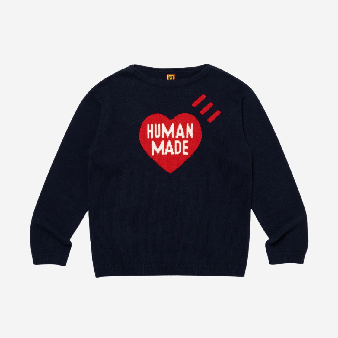 휴먼 메이드 하트 니트 스웨터 네이비 | Human Made | KREAM