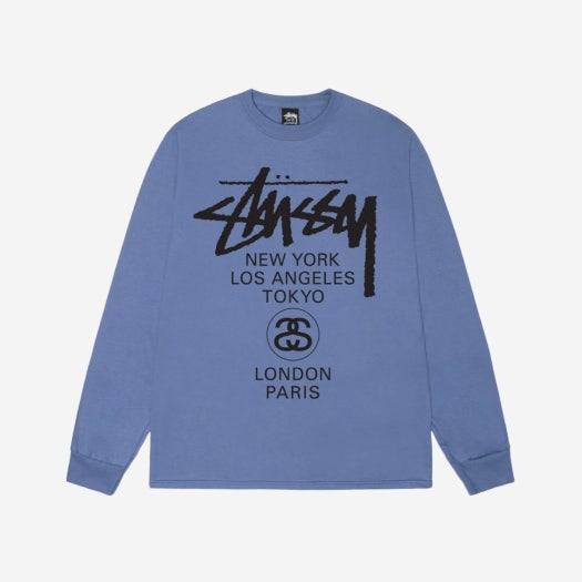 스투시 베이직 스탁 써멀 롱슬리브 티셔츠 워시드 블랙 Stussy Kream