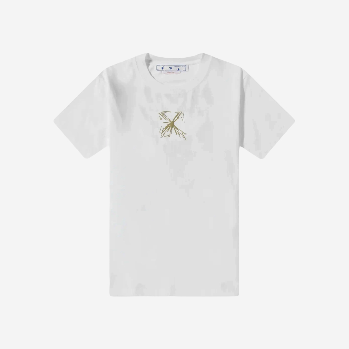 오프화이트 스플래쉬 애로우 슬림 숏슬리브 티셔츠 화이트 베이지 | Off-White | KREAM
