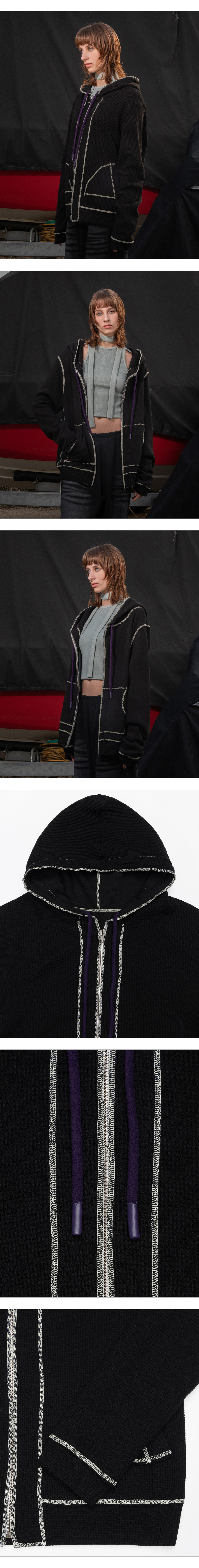 쿄 소프트 리버시블 크로플 후디 집업 블랙 | KYO | KREAM