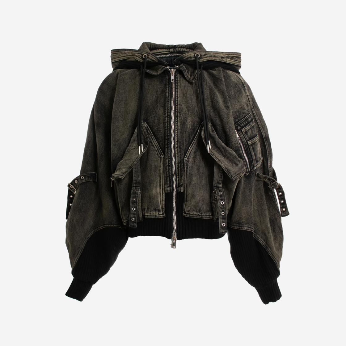 노페이스 스튜디오 카고 봄버 데님 자켓 블랙 | No/Faith Studios | KREAM