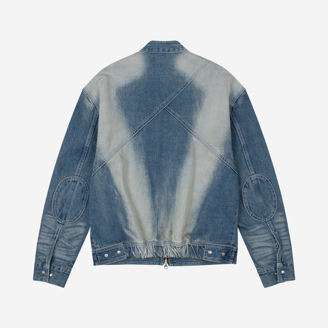 웨이비니스 빈티지 오블리크 데님 레이서 자켓 워시드 블루 | Waviness | KREAM
