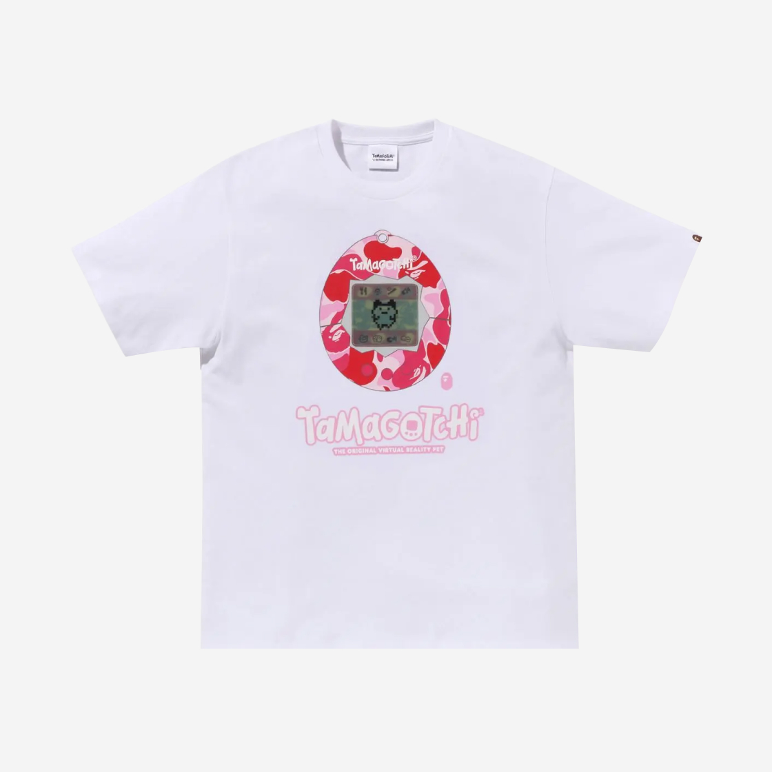 베이프 x 다마고치 티셔츠 #2 화이트 핑크 | BAPE | KREAM
