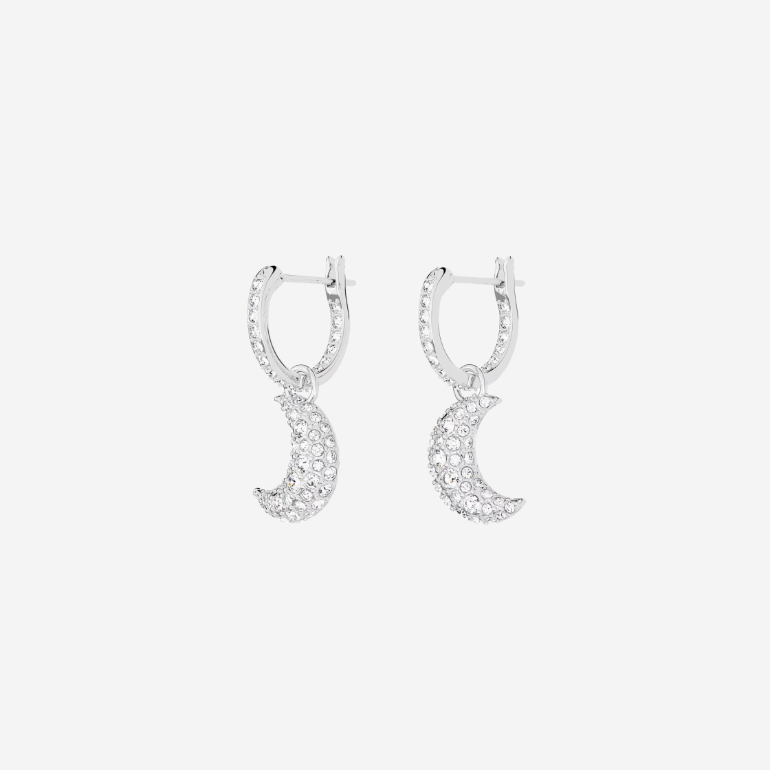 (W) 스와로브스키 루나 드롭 이어링 화이트 로듐 플래팅 | Swarovski | KREAM