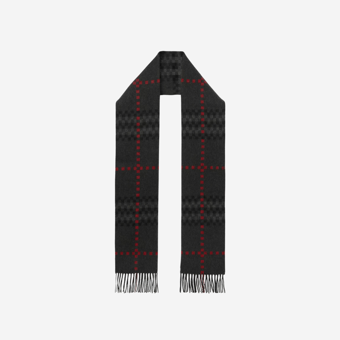 버버리 픽셀 체크 캐시미어 스카프 차콜 Burberry Kream