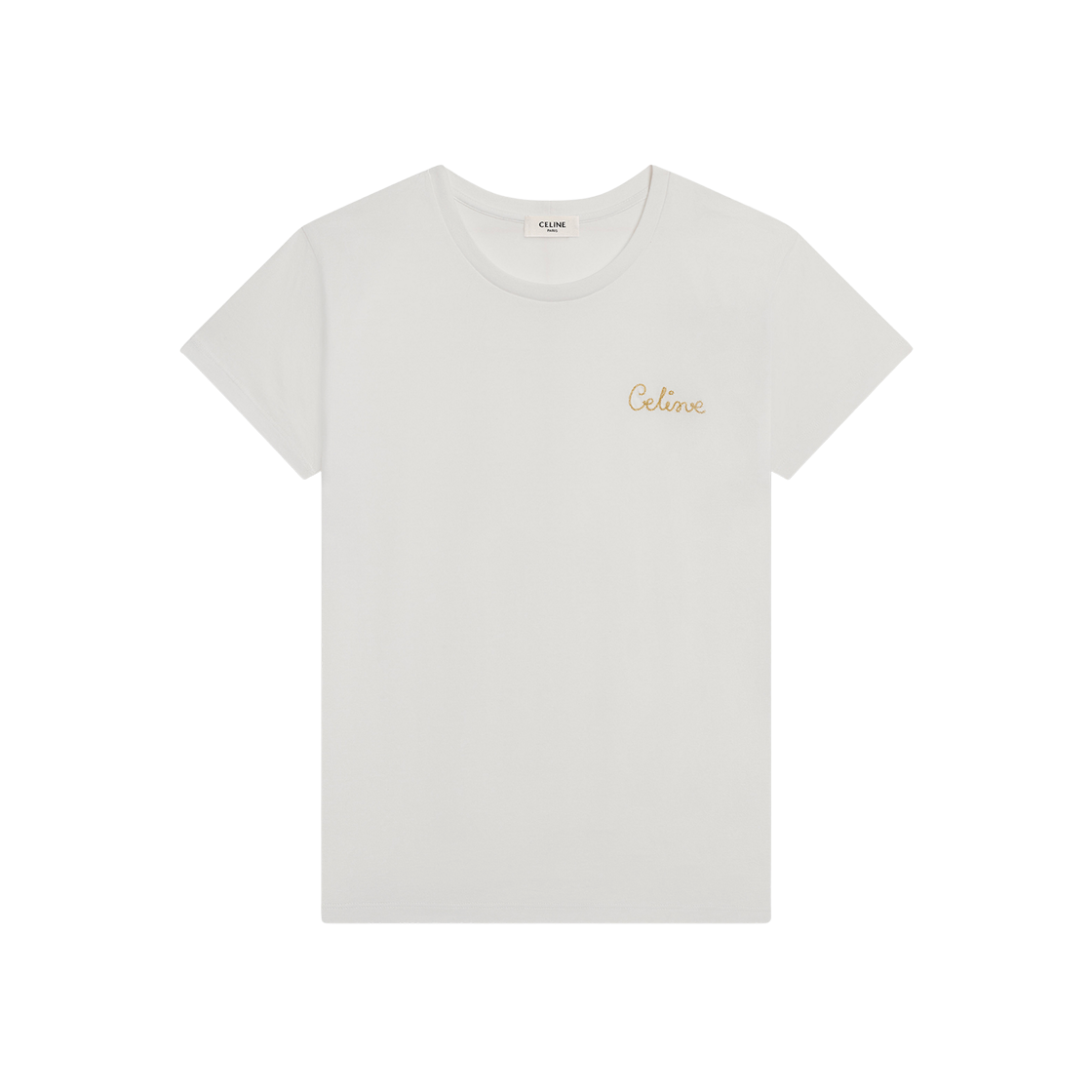 (W) 셀린느 자수 티셔츠 코튼 오프 화이트 | Celine | KREAM
