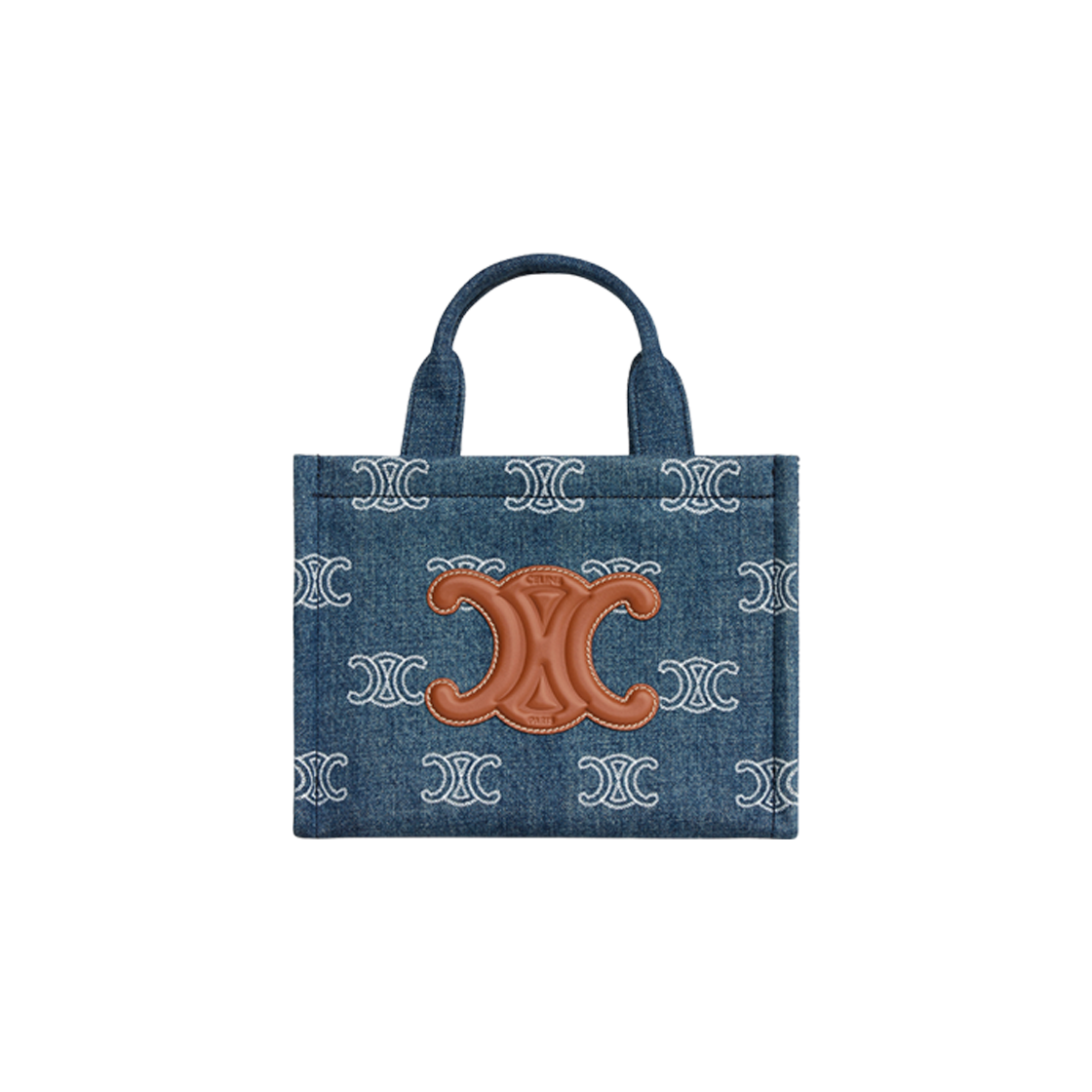 셀린느 스몰 카바스 타이스 데님 트리옹프 올오버 자수 카프스킨 네이비 탄 | Celine | KREAM