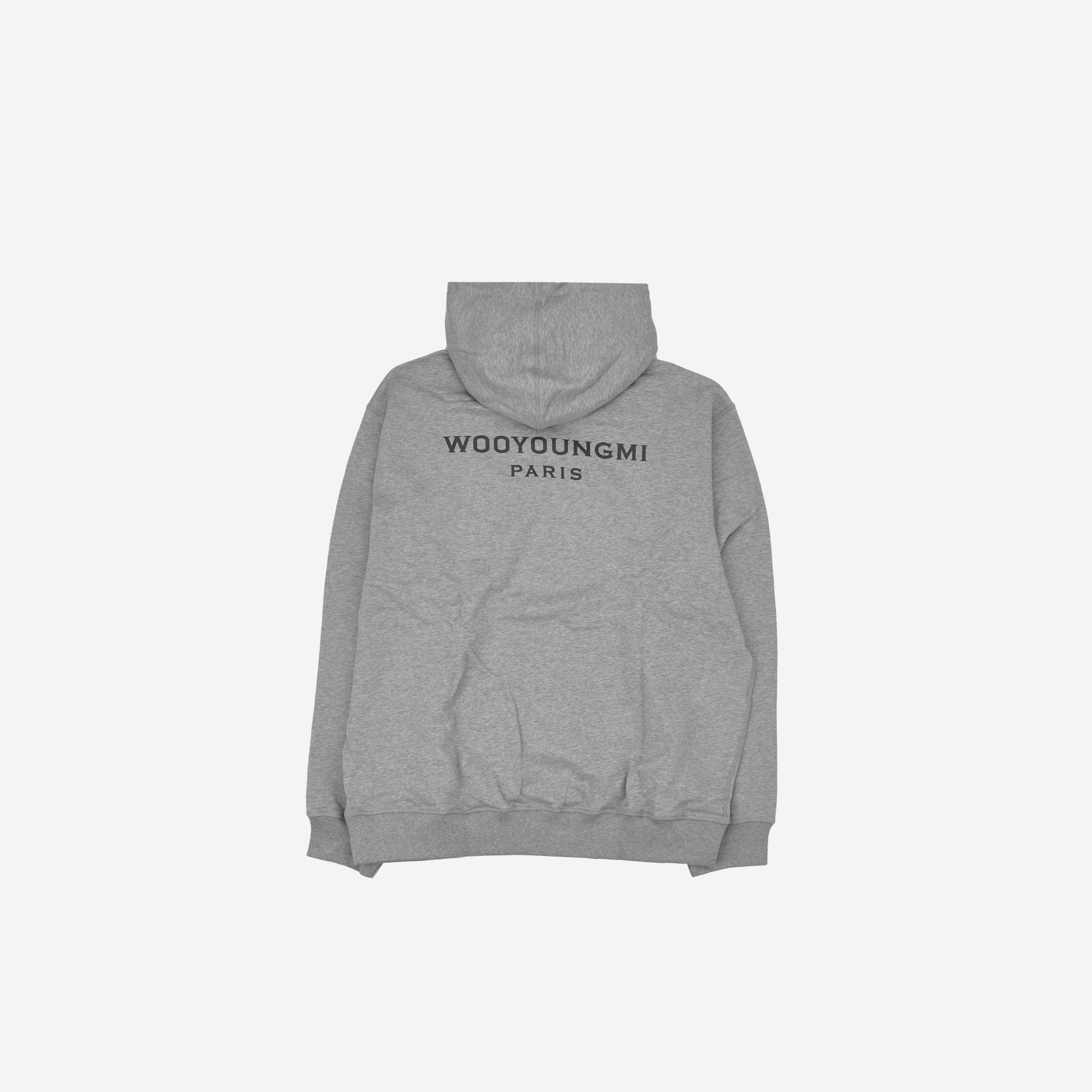 우영미 코튼 블랙 백로고 후드 그레이 - 22FW | KREAM