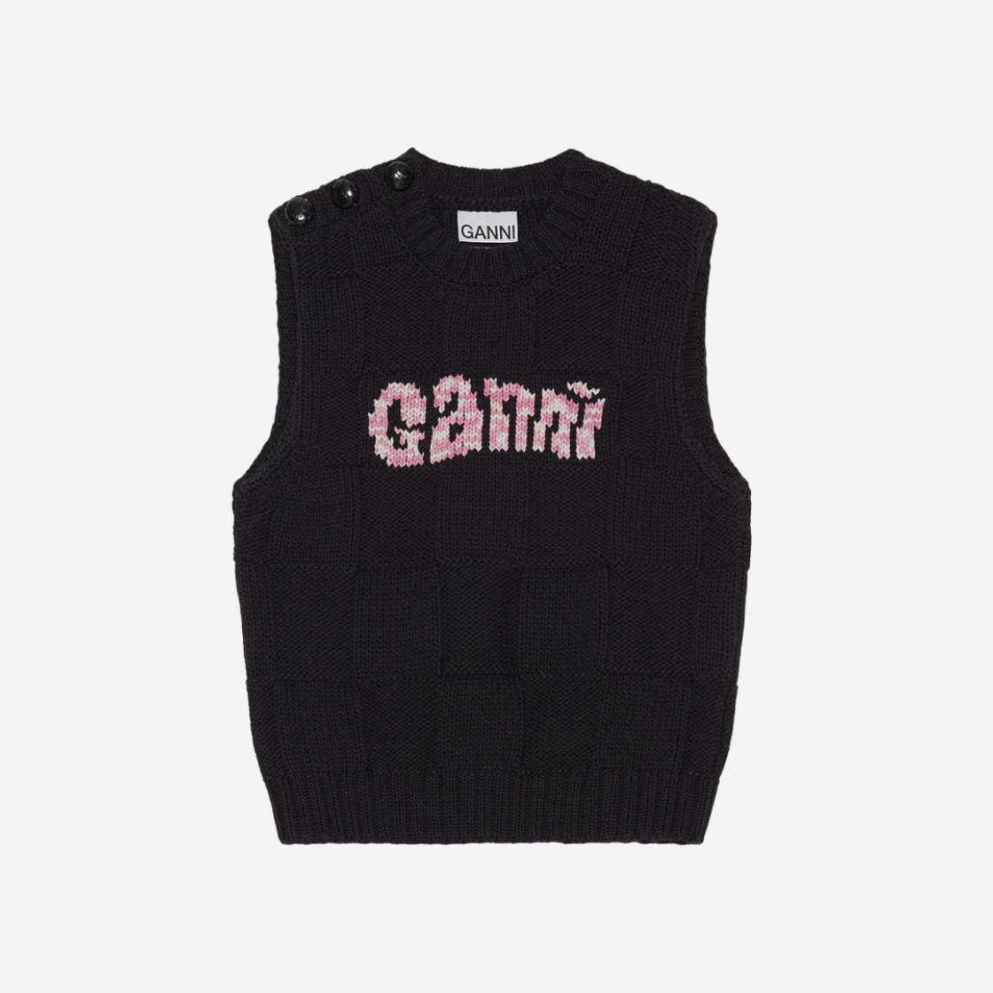 (W) 가니 코튼 로고 베스트 블랙 | Ganni | KREAM